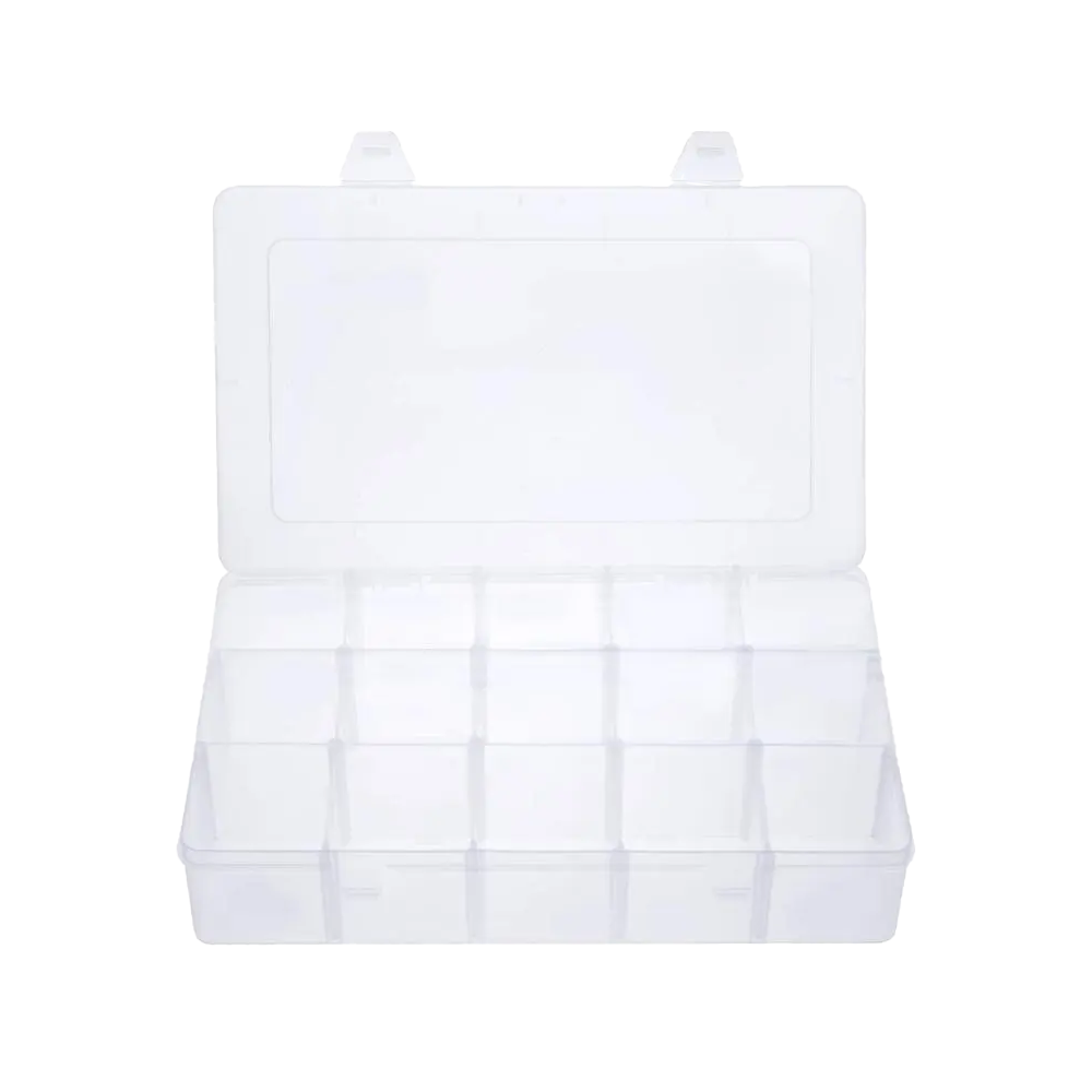 Clear Plastic Organizer Box with Adjustable Dividers — RJ Singer ...